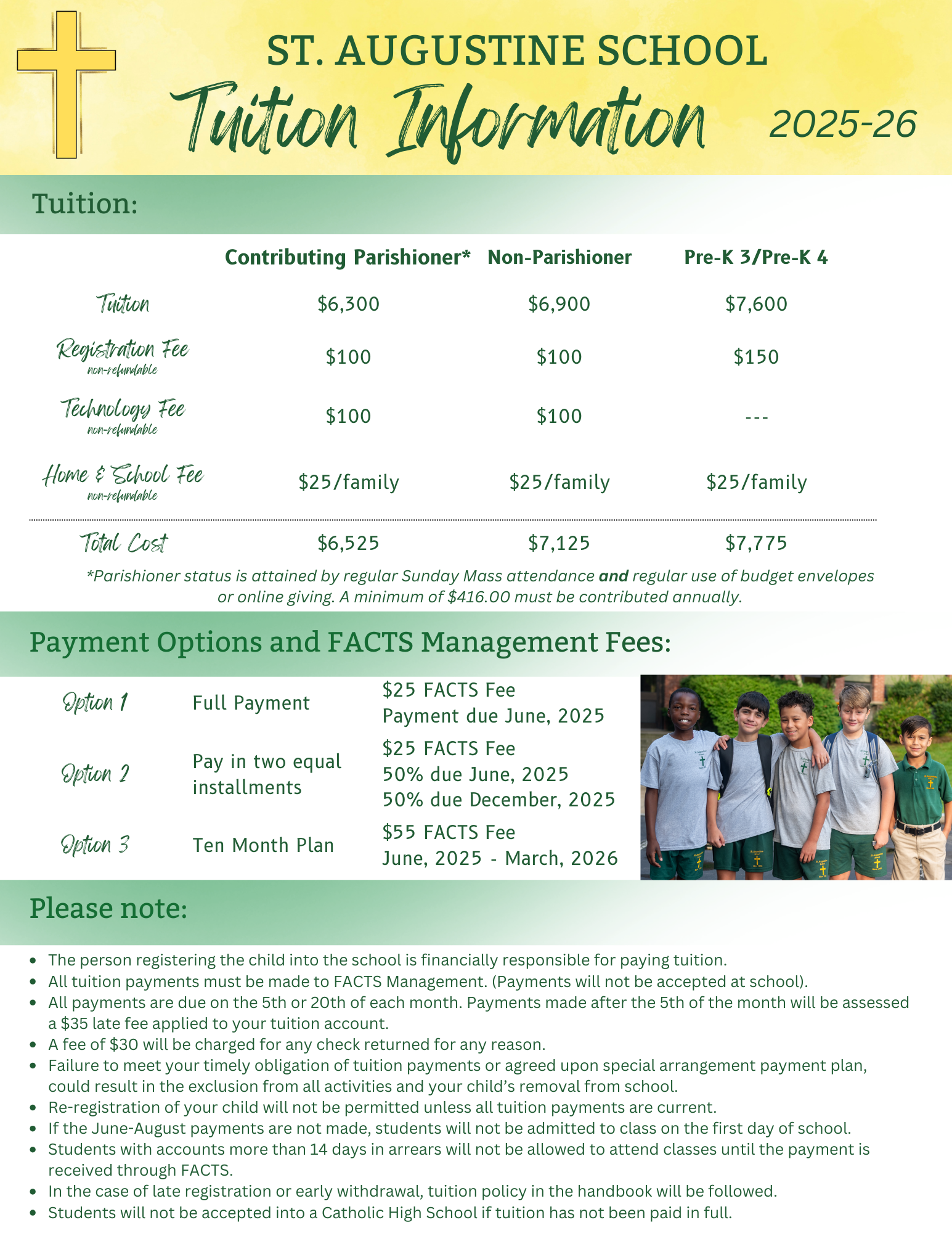 Tuition Information - St. Augustine School - Providence, RI